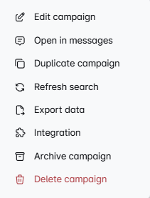 The three dots menu on Campaigns Dashboard – Alpha Digital